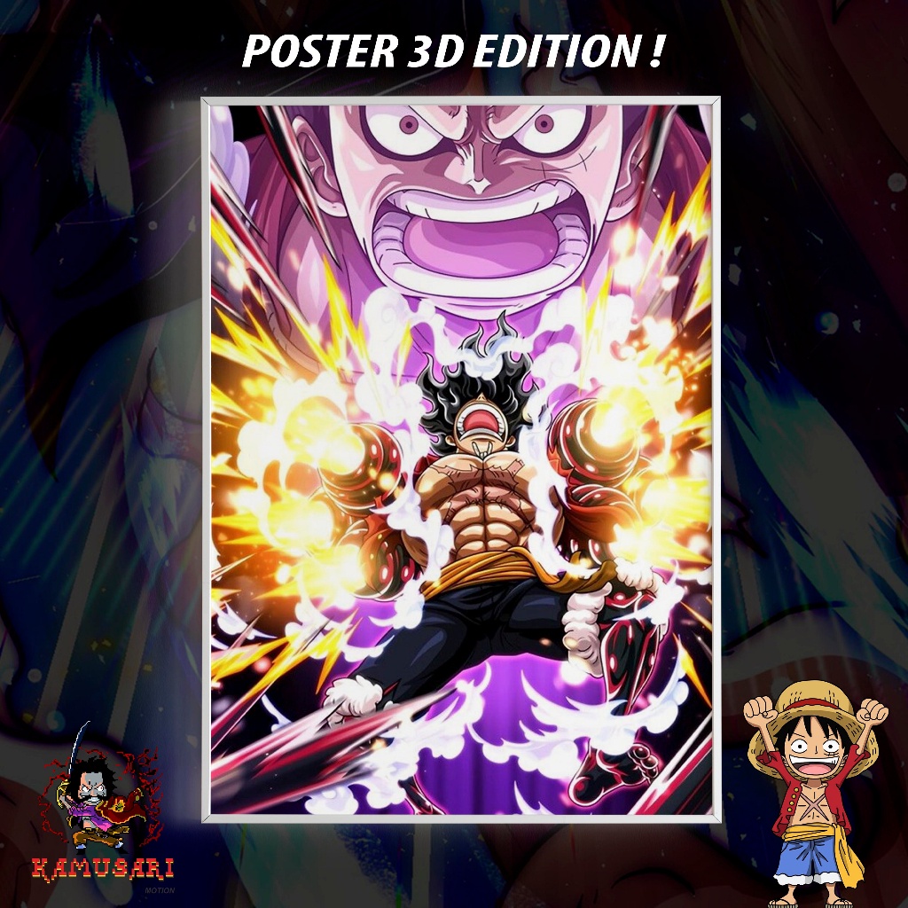 Jual POSTER 3D MOTION - LUFFY SNAKE MAN - POSTER ANIME BERGERAK ...