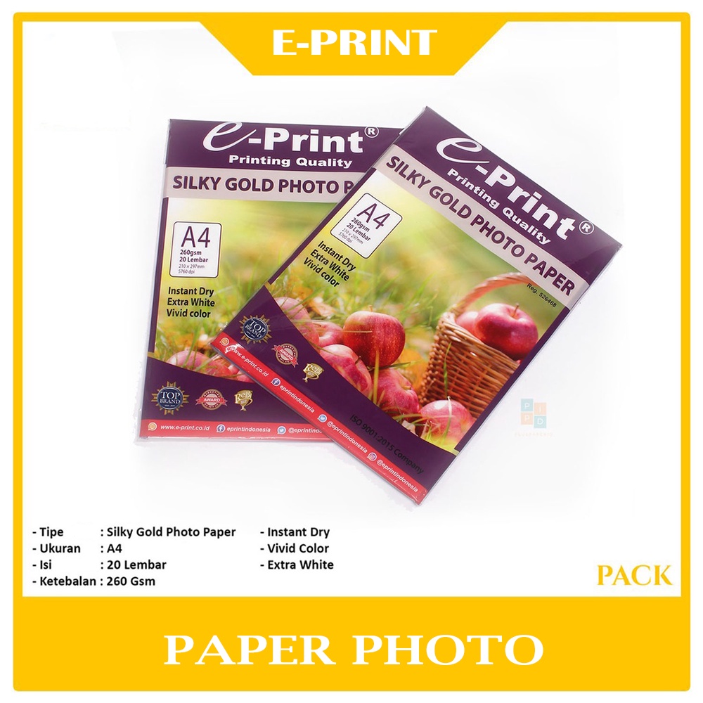 Jual EPRINT - Photo Paper - Silky Gold Paper Premium A4 260 Gsm 20 ...