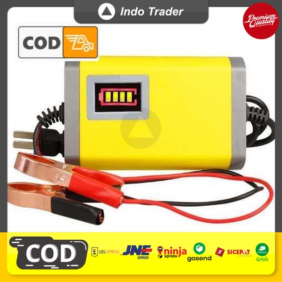 Jual Charger Aki Motor Cas Accu Kering Basah 12V 2A Dengan Indikator ...