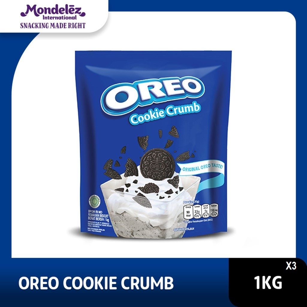 Jual Oreo Biskuit Cookie Crumb Pouch 1kg x3, Untuk memasak Kue dan Roti ...
