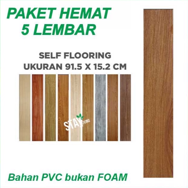 Jual [Paket 4 Lembar] Stiker Lantai Vinyl Premium Sticker Lantai Kayu ...