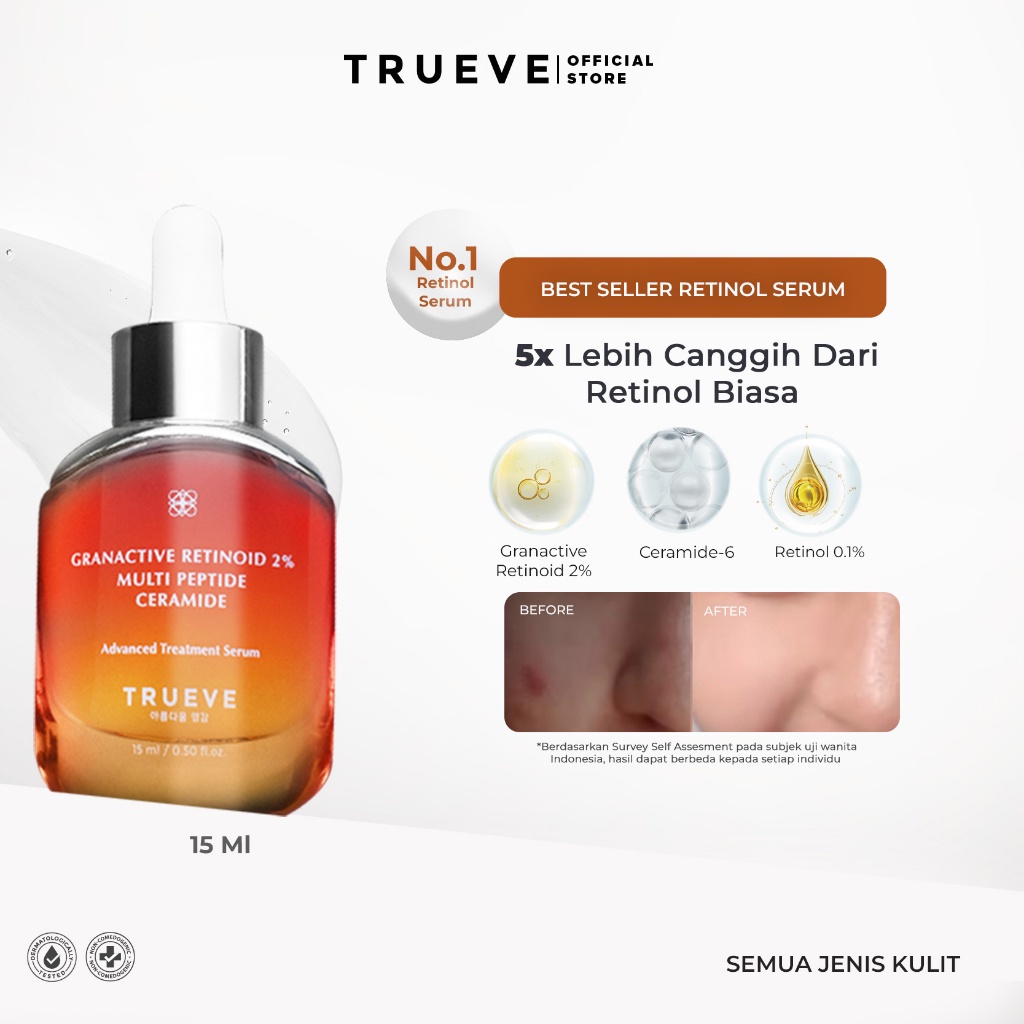 Jual [EXTRA GLOWING SET] TRUEVE Granactive Retinoid Retinol Serum 15 ml ...