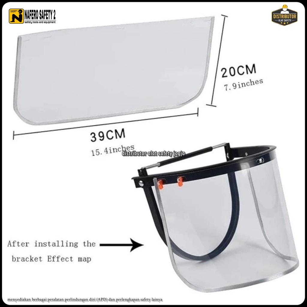 Jual Face Shiled untuk helm proyek pelindung muka set visor dan bracket ...