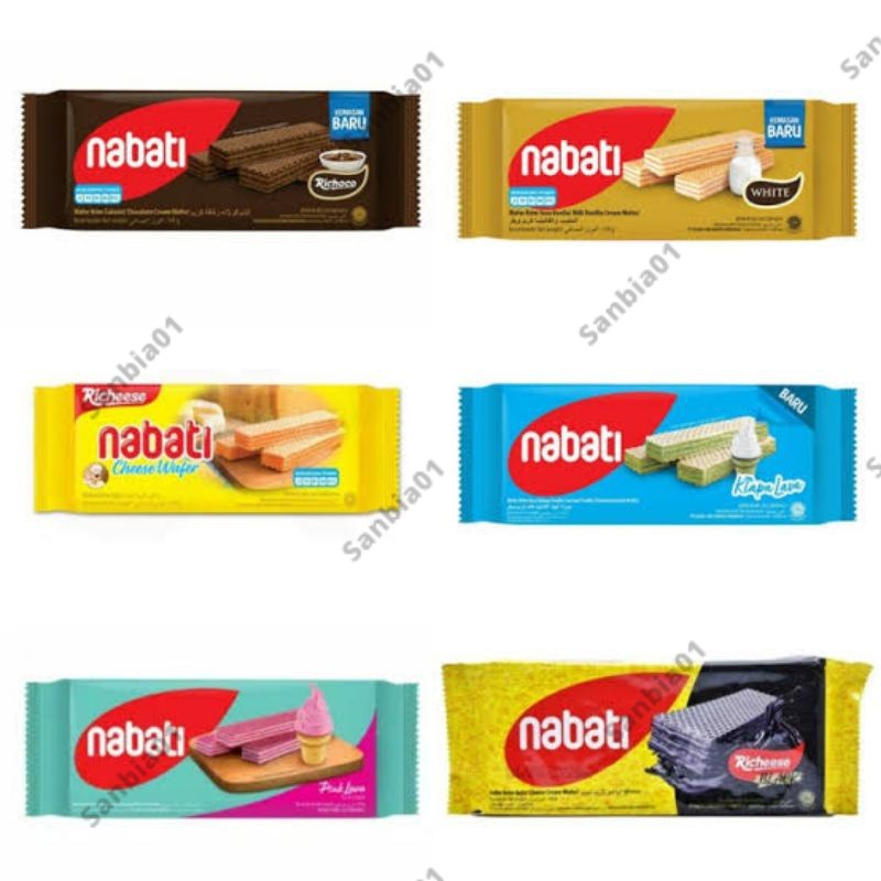Jual Nabati Wafer 110 Gram Coklat Keju Susu Black Pink Lava Kelapa Lava ...