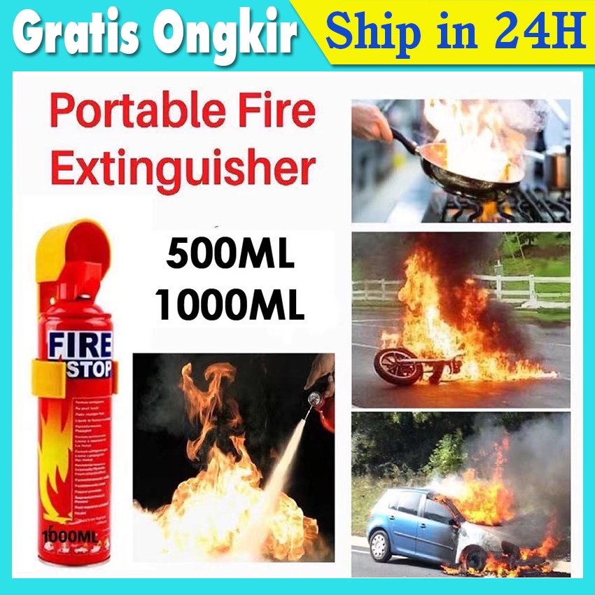 Jual APAR Mini 500ml/1000ml Pemadam Api Mobil + Braket - Alat Pemadam ...