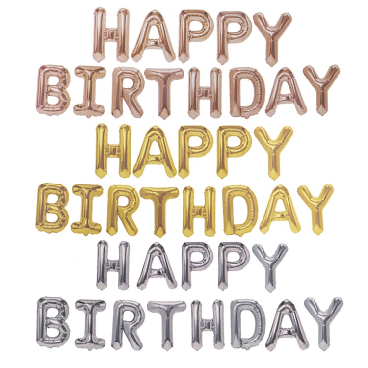 Jual BALON FOIL HURUF HAPPY BIRTHDAY SET (Isi 13 pcs balon) | Shopee ...