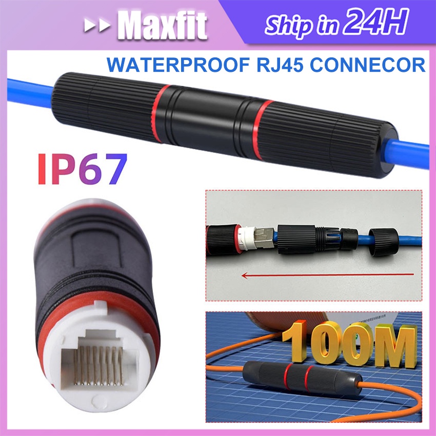 Jual Barel Connector RJ45 Waterproof Outdoor Coupler RJ45 Female To ...