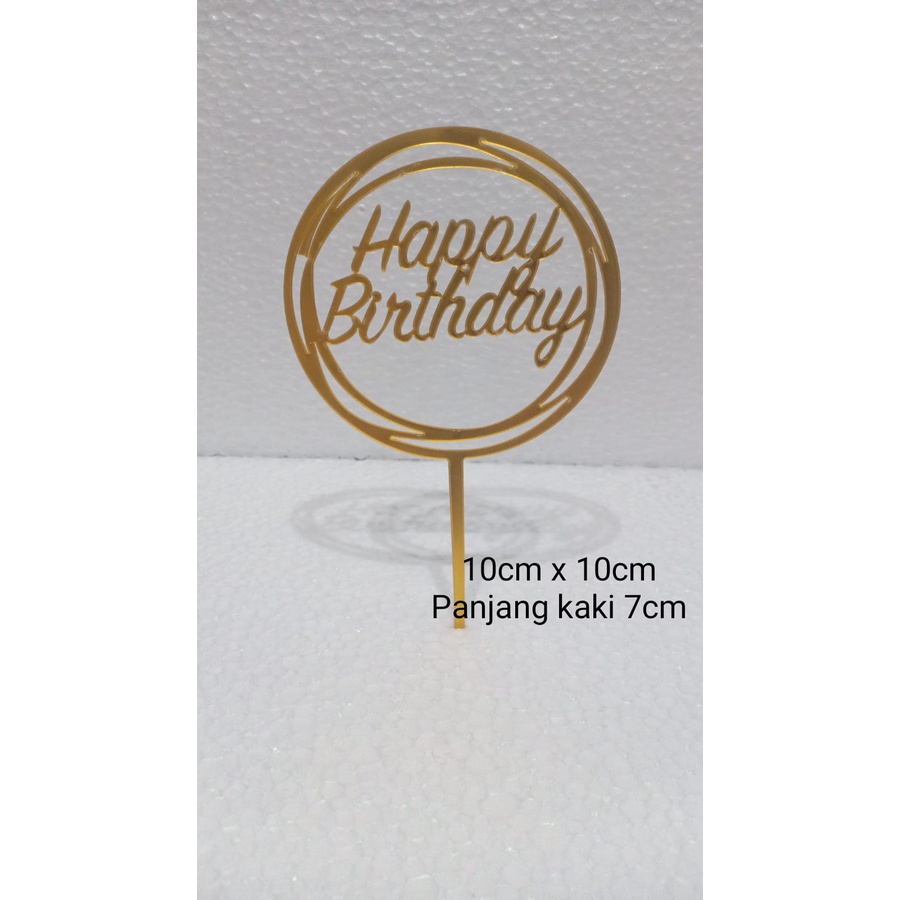Jual TOPPER AKRILIK TIPIS / CAKE TOPPER KUE tulisan "HAPPY BIRTHDAY ...