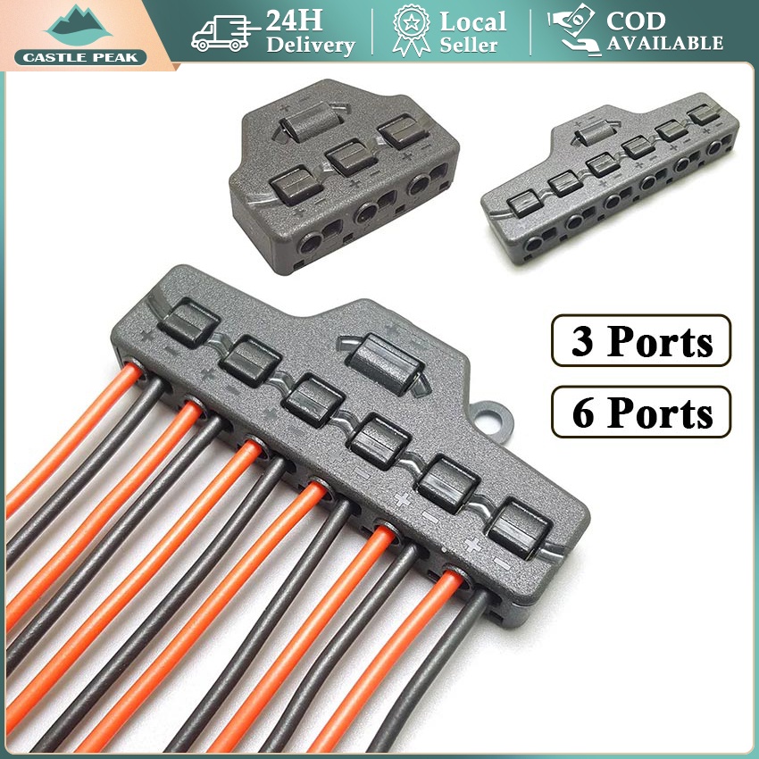 Jual Splitter Konektor Terminal Kabel Lampu Led 2 In 4/6 Out Compact ...