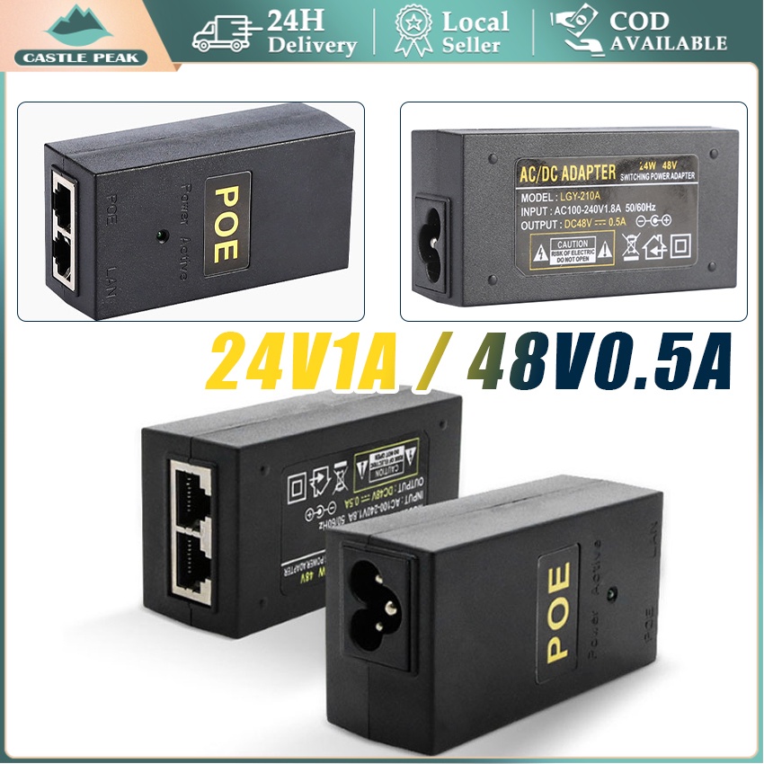 Jual Poe Power Supply DC Adapter 24V 0.5A 24W Desktop POE Power ...