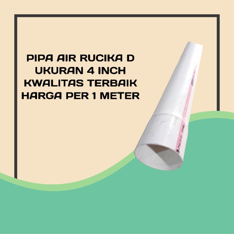 Jual PIPA PVC D 4" PIPA PARALON PRALON RUCIKA 4 INCH / PIPA AIR RUCIKA ...