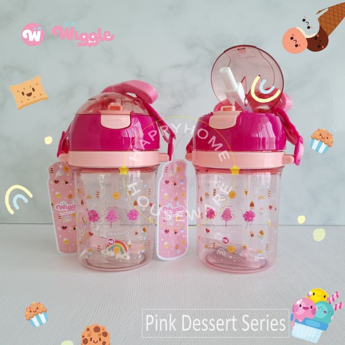 Jual WIGGLE Pink Dessert Bottle Sedotan 500ml Botol Air Minum Pipet ...