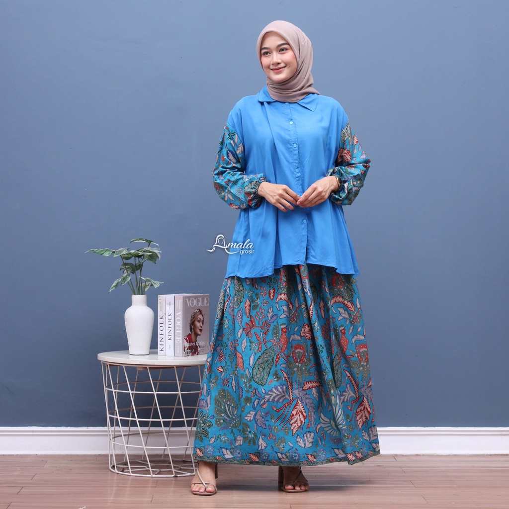 Jual One Set Rok Batik Marsina Rayon Busui Jumbo LD 120 | Shopee Indonesia
