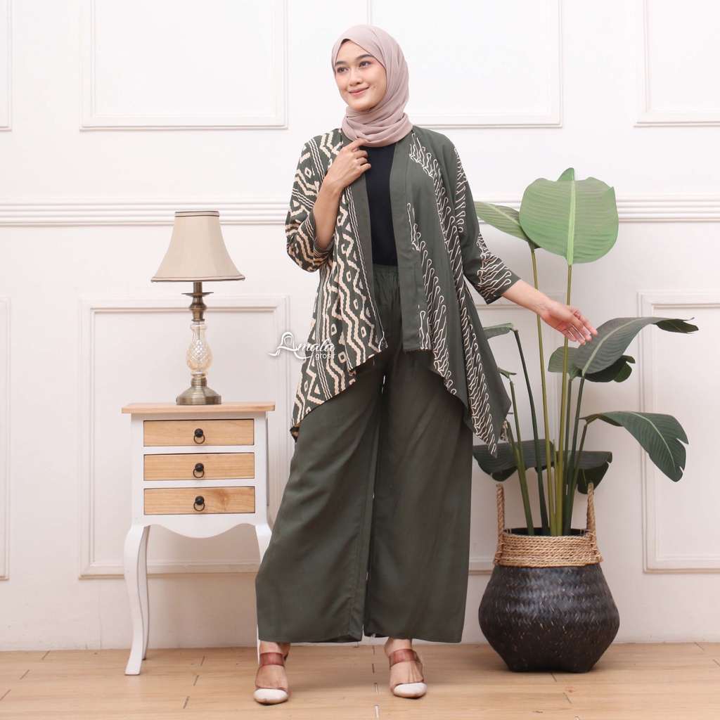 Jual Makia Bolero One Set Batik Rayon Jumbo | Shopee Indonesia