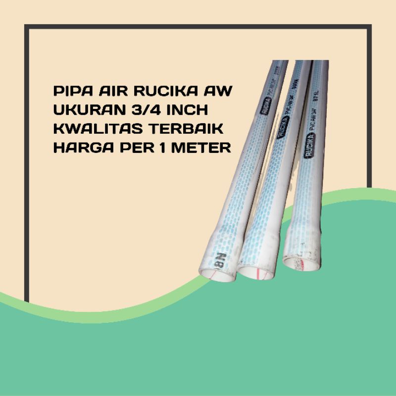 Jual PIPA PVC AW 3/4" RUCIKA PIPA PARALON PRALON 3/4 INCH / PIPA AIR ...