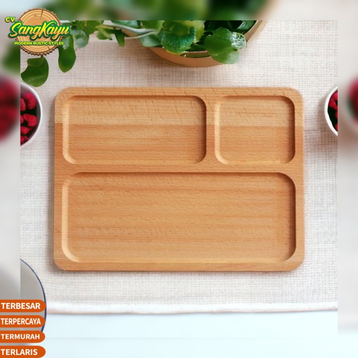 Jual Nampan kayu jati mahoni Wood serving tray kayu piring nampan saji ...