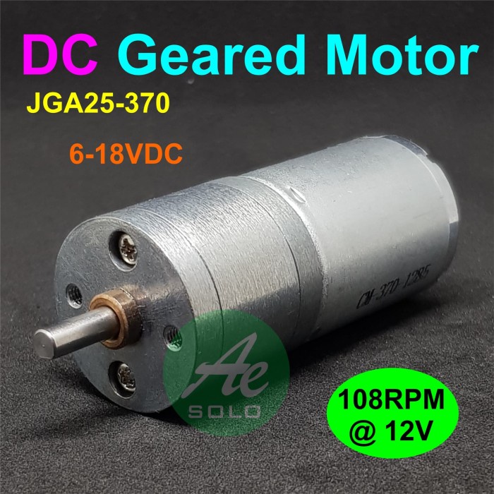 Jual Mini DC Gear Motor 12V 108 RPM Low Speed High Torque DC Motor ...