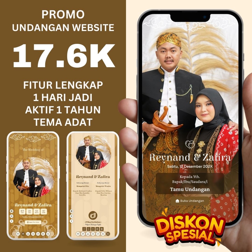Jual Undangan Digital Website Pernikahan Tema Adat Jawa - Tanpa Foto ...