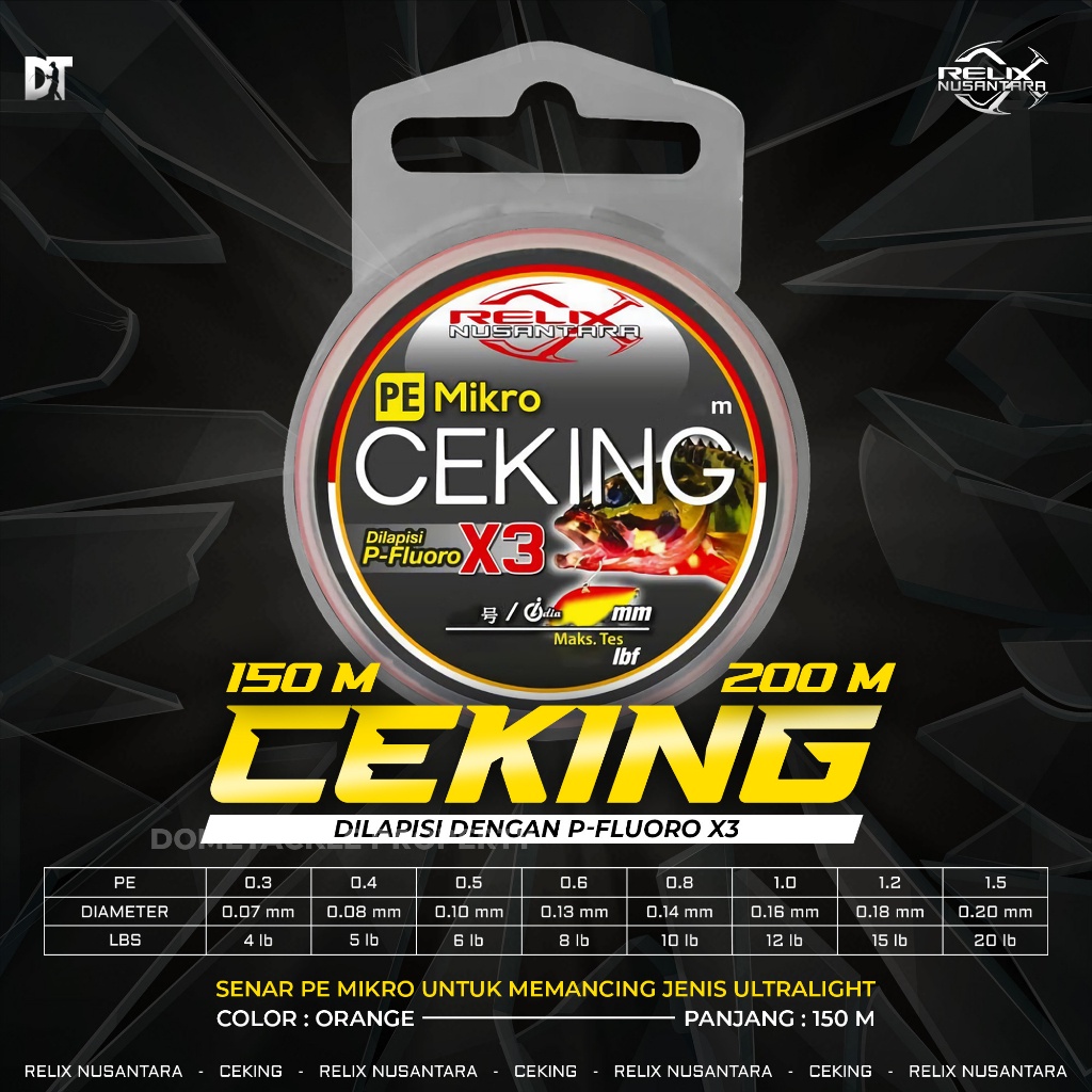 Jual SENAR PE MICRO CEKING X3 RELIX NUSANTARA SENAR PANCING BENANG PE 150 200 METER ORANGE ...