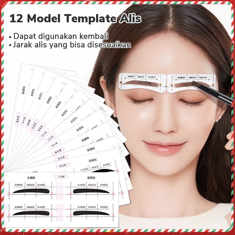 Jual Cetakan Alis Tali 12 Model Alis | 12pcs Stiker Alis Silikon ...