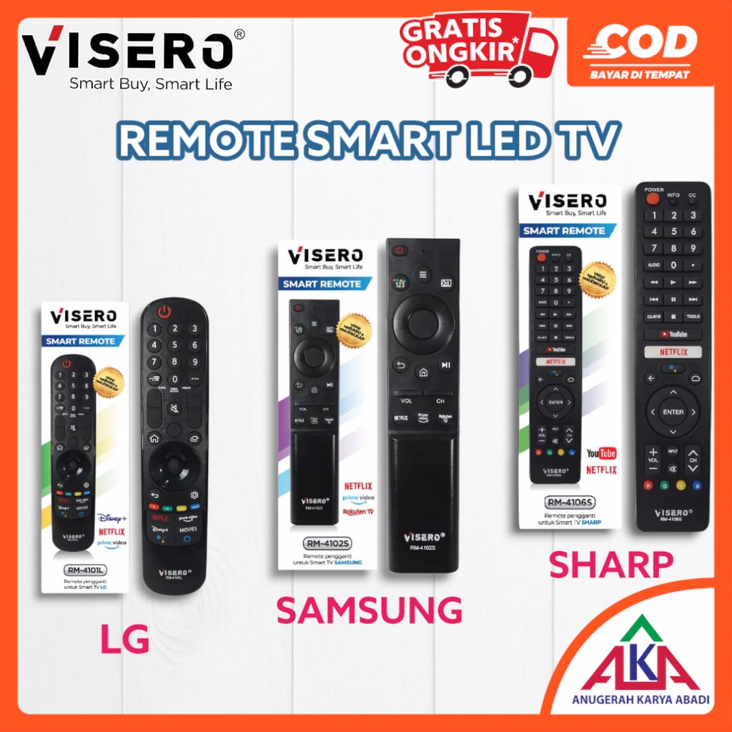 Jual VISERO Remote Smart TV untuk Samsung Sharp LG Langsung Pakai Tanpa ...