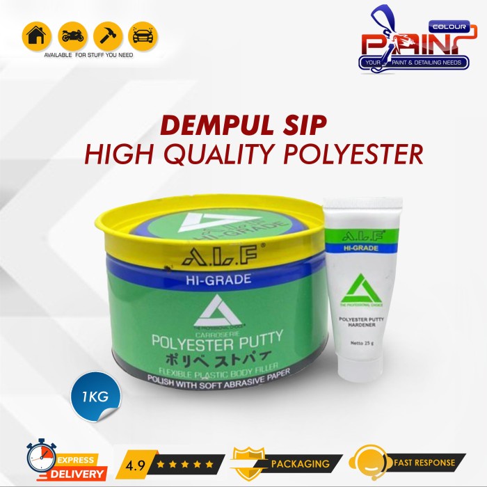 Jual DEMPUL ALFA HI-GRADE POLYESTER PUTTY 1KG | Shopee Indonesia