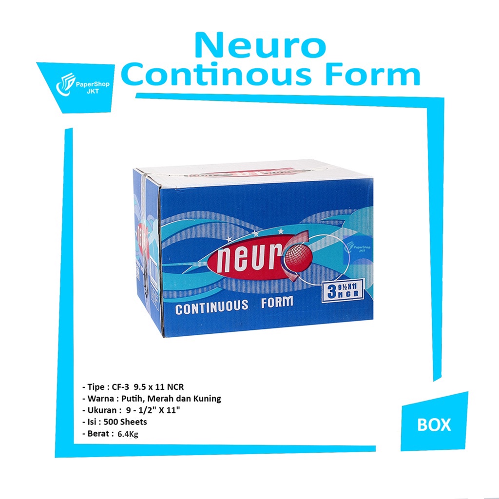 Jual NEURO - Continous Form 3 Ply 9 1/2 x 11( K3 ) Ncr - Box | Shopee ...