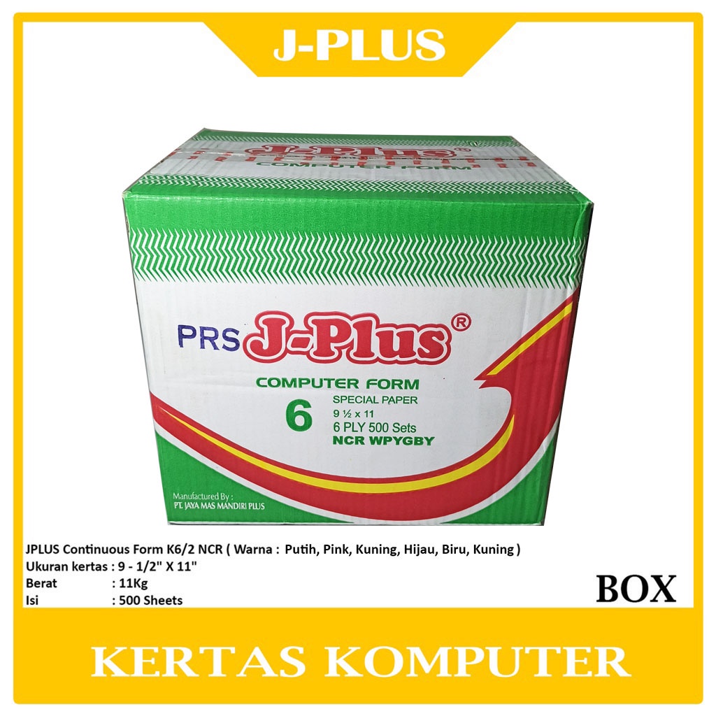 Jual J-PLUS - Continous Form 91/2 x 11 6 Ply/2 ( K6 /2Jplus ) NCR ...