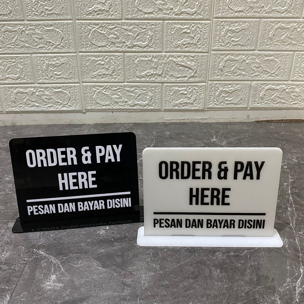 Jual Order Pay Here Bayar Disini Sign | Acrylic - Papan akrilik ...