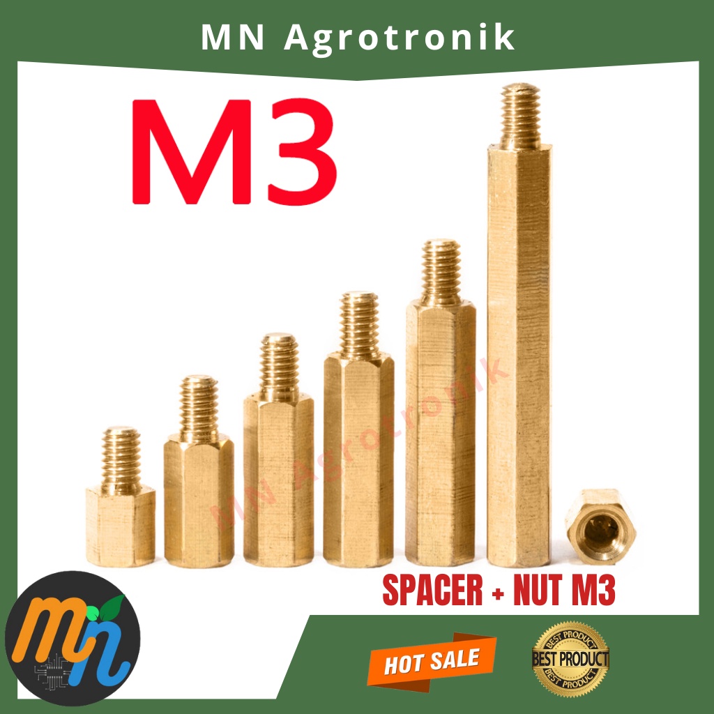 Jual SPACER|SPICER|SPISER|BAUT|DUDUKAN PCB MALE 0,5CM - 5CM GOLD | Shopee Indonesia