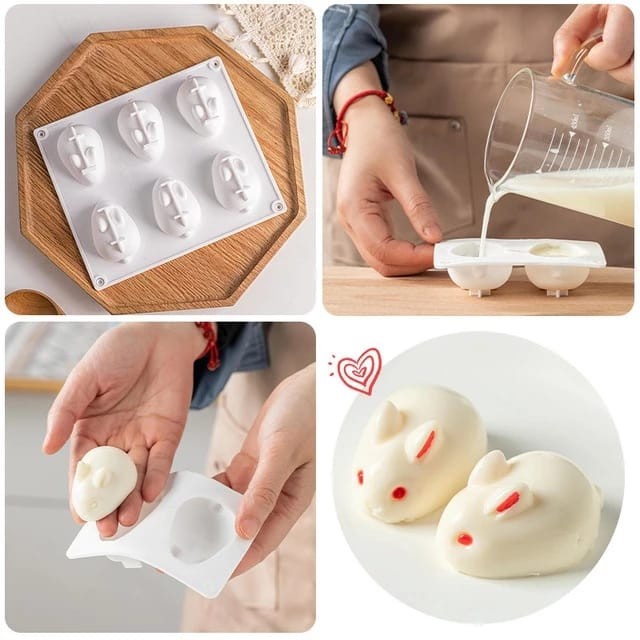 Jual RB Cetakan Puding Kelinci Silikon Kue Mousse Coklat Jelly Permen ...