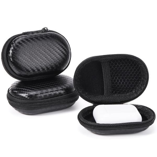 Jual Small Carbon Oval Case For Earphone Cable Data TWS Bluetooth ...