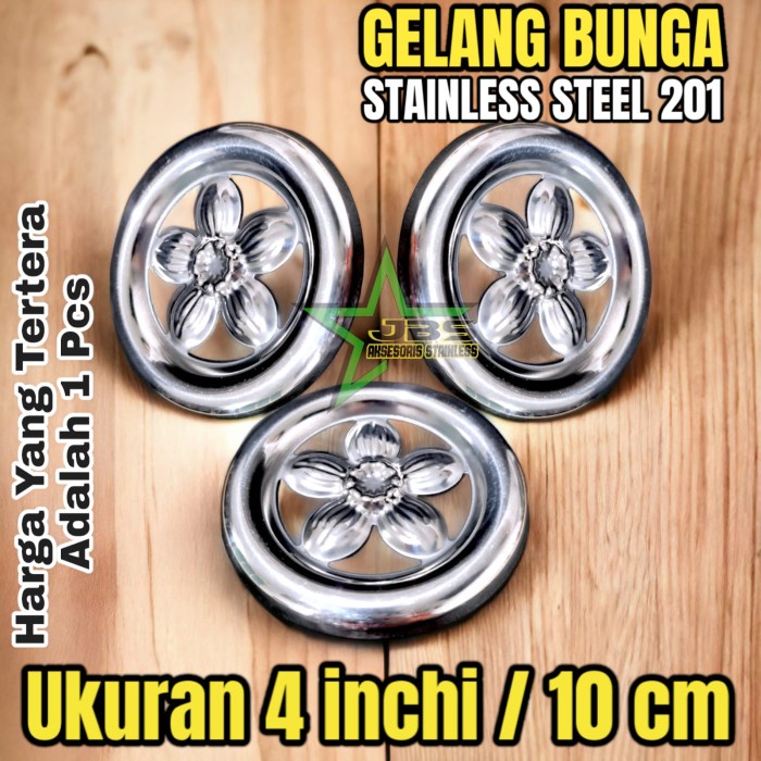 Jual aksesoris stainless gelang Bunga 4" inchi (10cm) | Shopee Indonesia