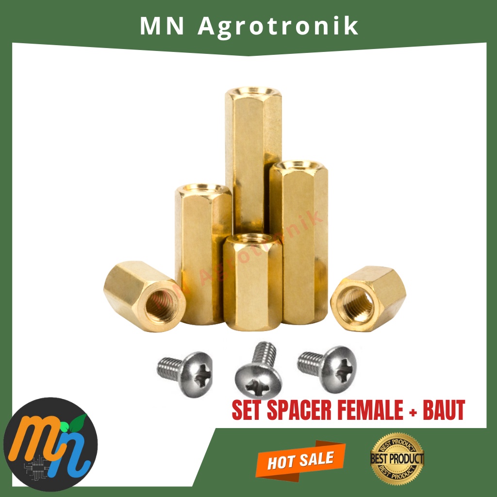 Jual SPACER PCB METAL LOGAM 10-20MM|1CM-2CM M3 FEMALE COOPER KUNINGAN ...