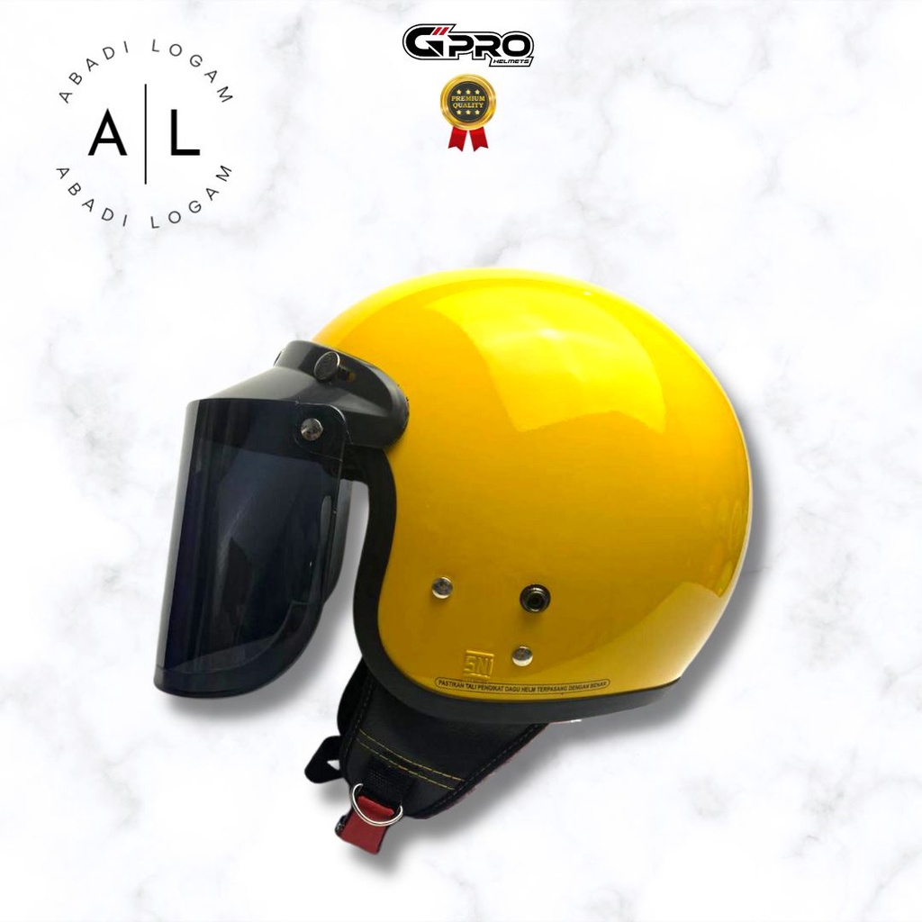 Jual Helm Bogo Dewasa Pria Wanita Carlgos Yellow Helem Retro SNI ...