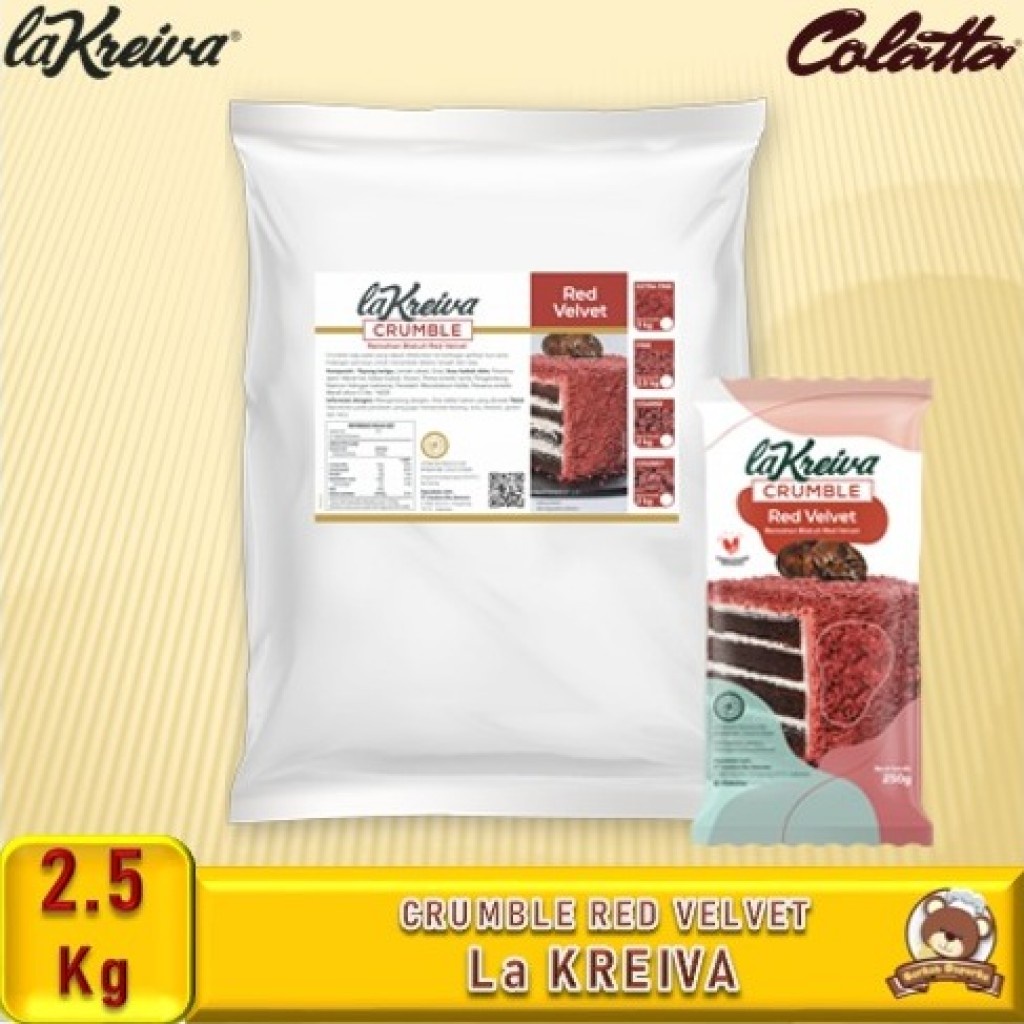 Jual La Kreiva Red Velvet Crumble Fine 2,5kg Dekorasi Kue Topping ...