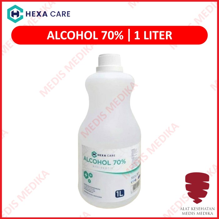 Jual Alkohol 70% 1 Liter Hexacare Alcohol Antiseptik P3K Pembersih Luka ...