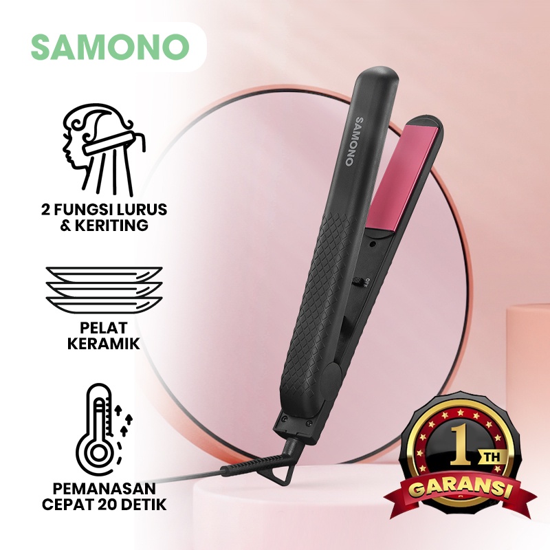 Jual SAMONO 2IN1 Catokan Rambut Lurus dan Curly Plat Keramik Garansi ...