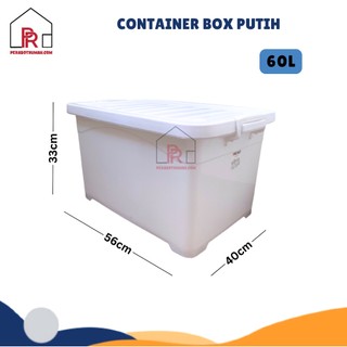 Jual Container Full Putih 60L / Box Roda / Kotak penyimpanan besar ...
