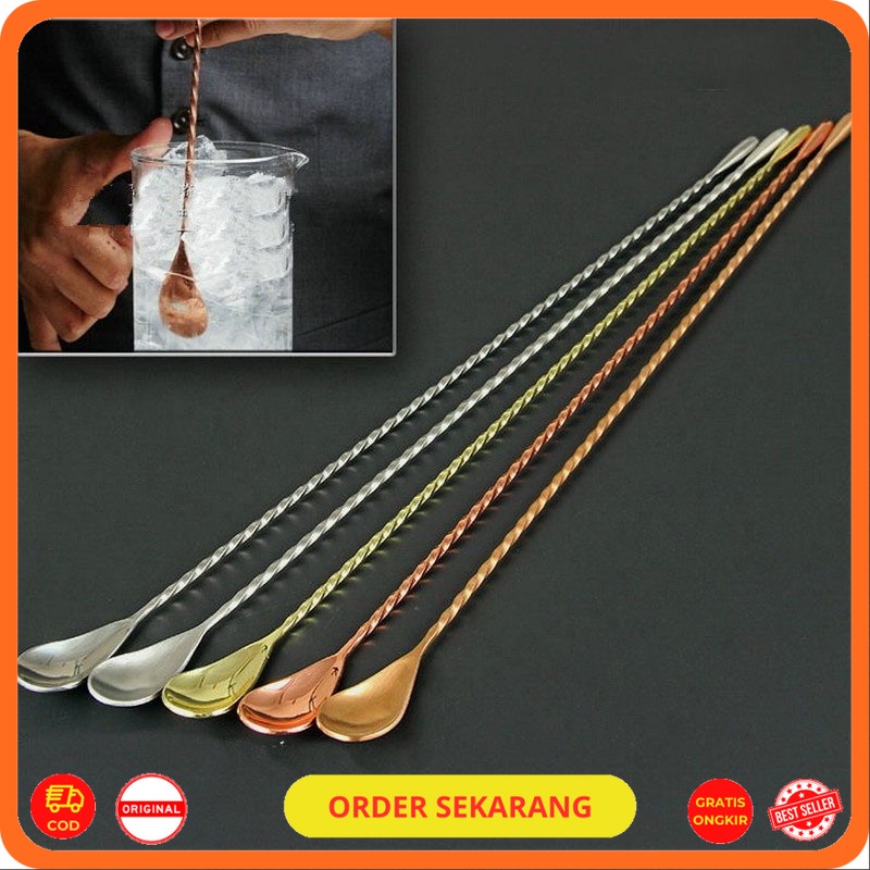 Jual Sendok Aduk Khusus Minuman Bartender Cocktail Mixing Spoon 30 cm ...
