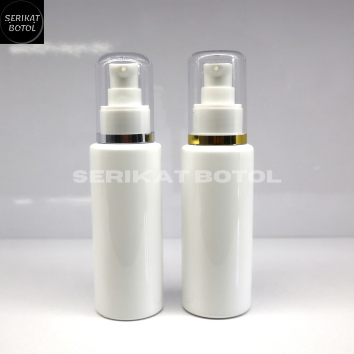 Jual BOTOL RF 100ML PUTIH PUMP TREATMENT LIST SILVER GOLD PLASTIK PET WHITE - list silver ...