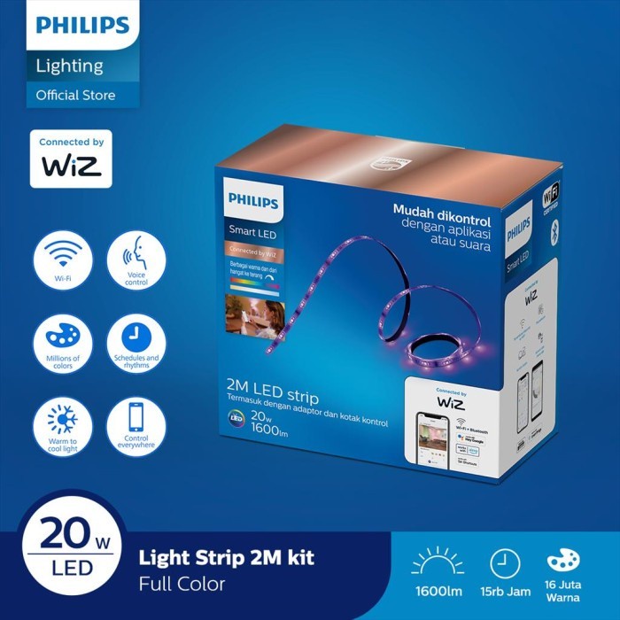 Jual Philips Smart Wifi LED Strip Starter Kit 2M - Color & Tunable White | Shopee Indonesia