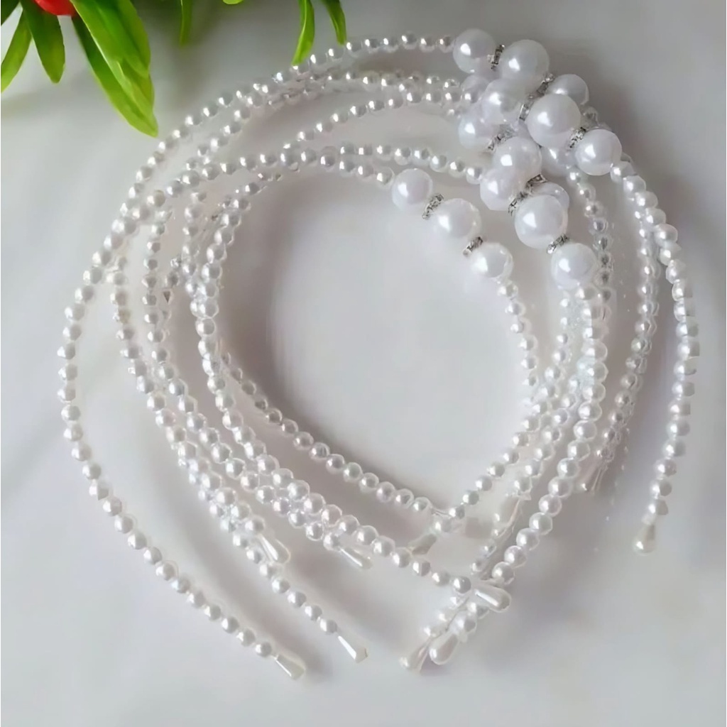 Jual Aksesoris Bando Rambut Mutiara - Pearl Headband Korea | Shopee ...