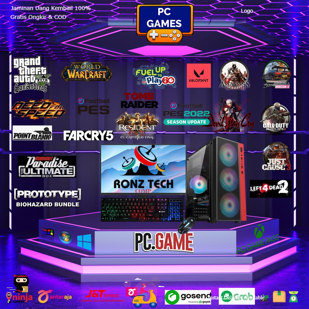 Jual PC GAMING MURAH INTELL I5 3470 RAM 16GB MONITOR LED HDMI VGA 4GB ...