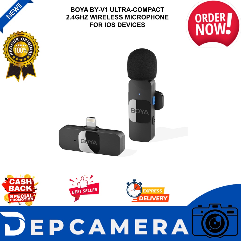 Jual Boya BY-V1 Ultra-Compact 2.4Ghz Wireless Microphone for iOS ...
