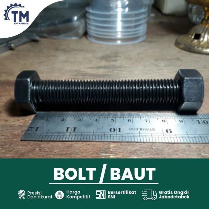 Jual Baut Bolt M16 x 100 Kode 4.5 Besi SNI | Shopee Indonesia