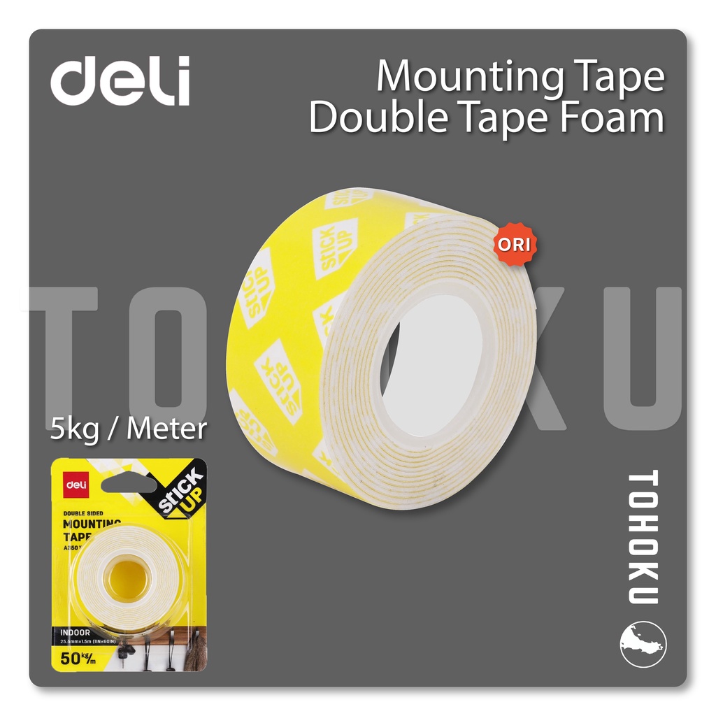 Jual Double Tape Foam Deli Mounting Tape 24mm | Shopee Indonesia