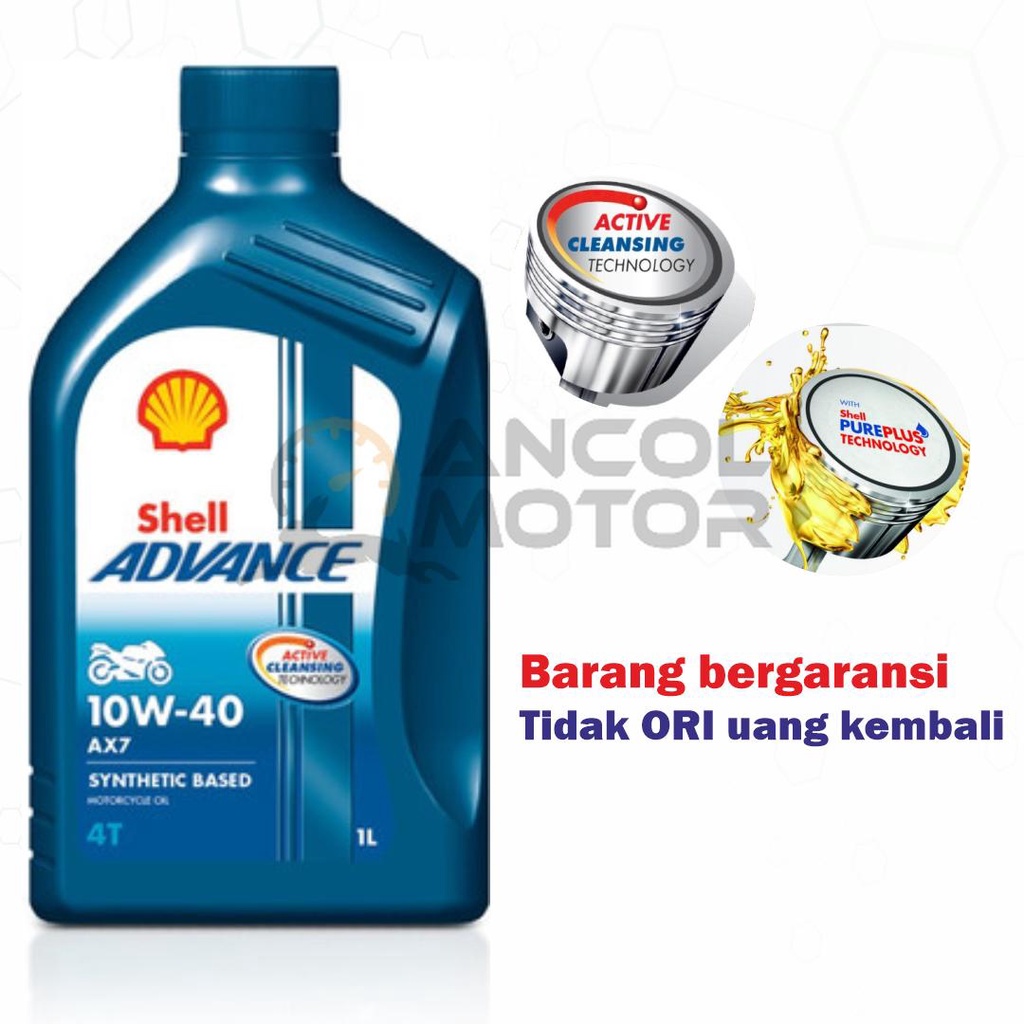 Jual Oli Shell Advance AX7 1 Liter 10w40 Pelumas Mesin Motor Synthetic ...