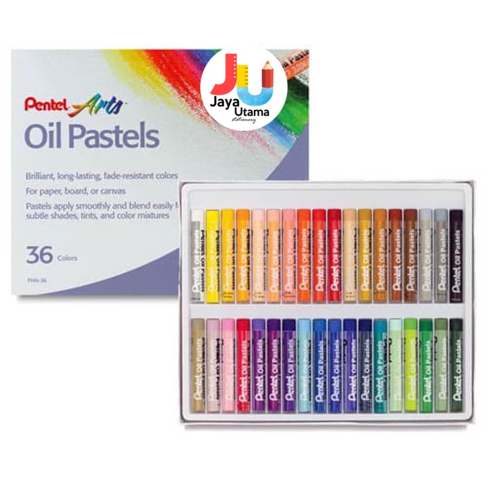 Jual Crayon Oil Pastel Pentel PHN-36 36 Colours Krayon Minyak Pentel ...