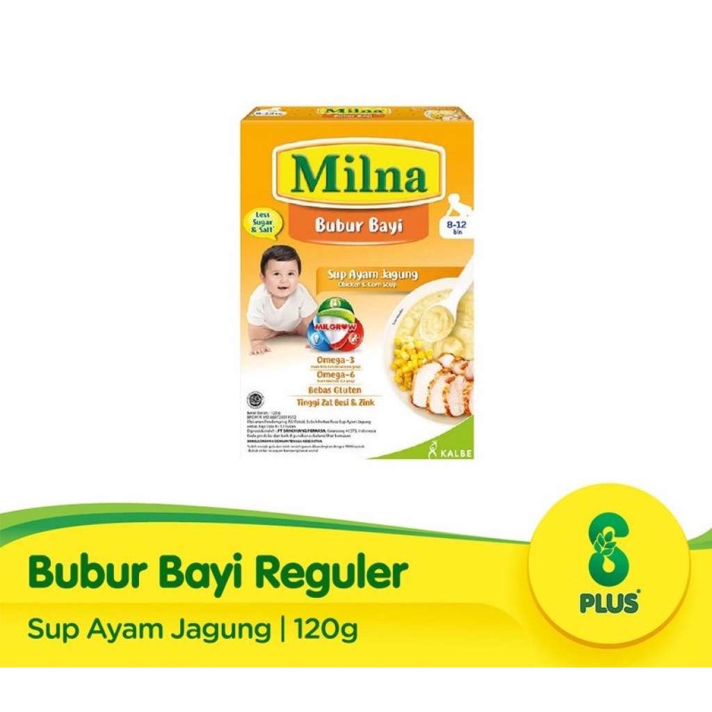 Jual Milna Bubur Bayi Reguler 8+ Sup Ayam Jagung 120gr | Shopee Indonesia